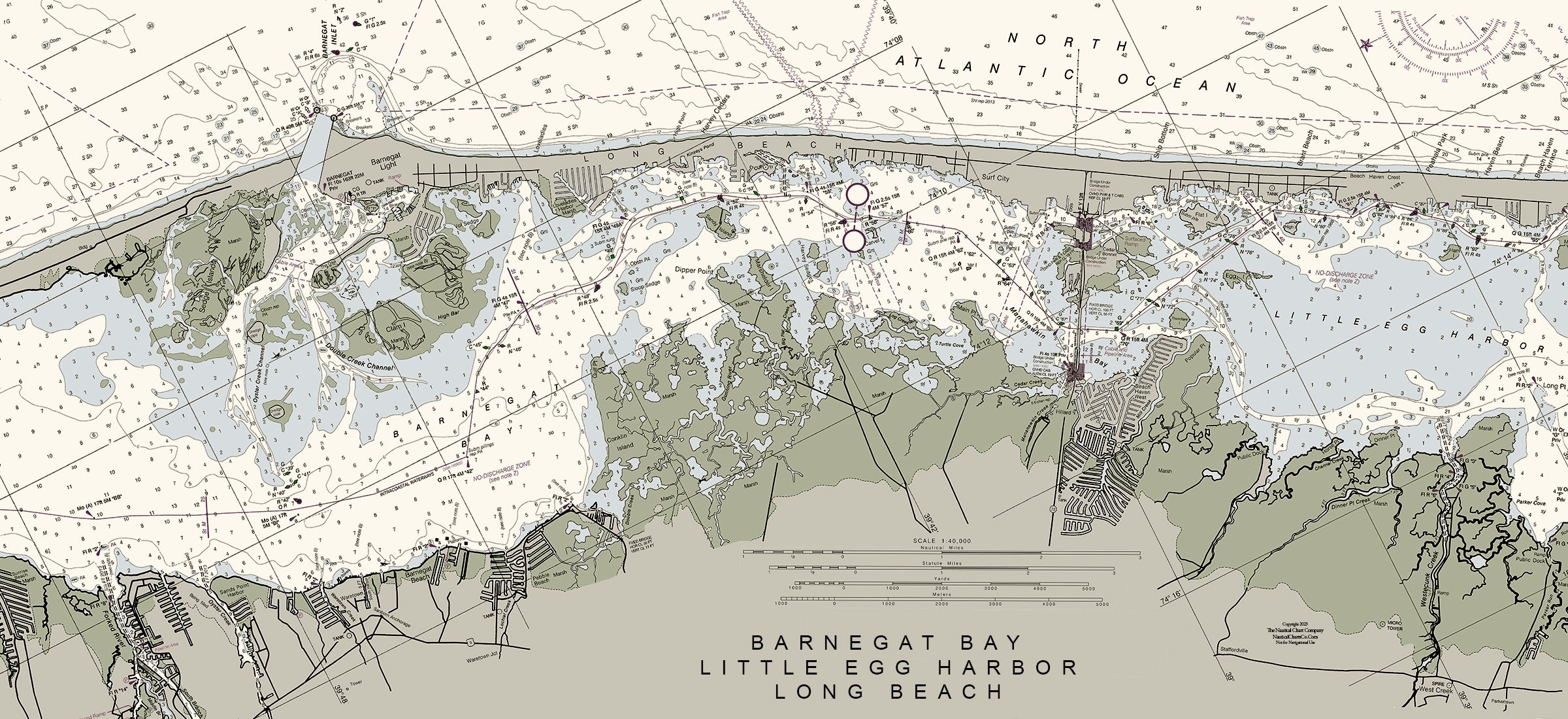 Long Beach, Little Egg Inlet, Barnegat Bay Nautical Chart – The ...