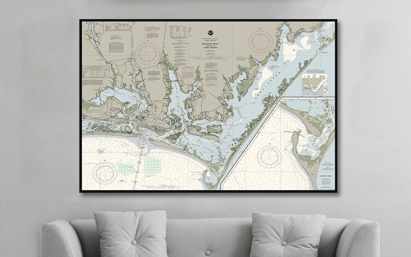 Beaufort Inlet And Part Of Core Sound Nautical Chart Art – The Nautical ...