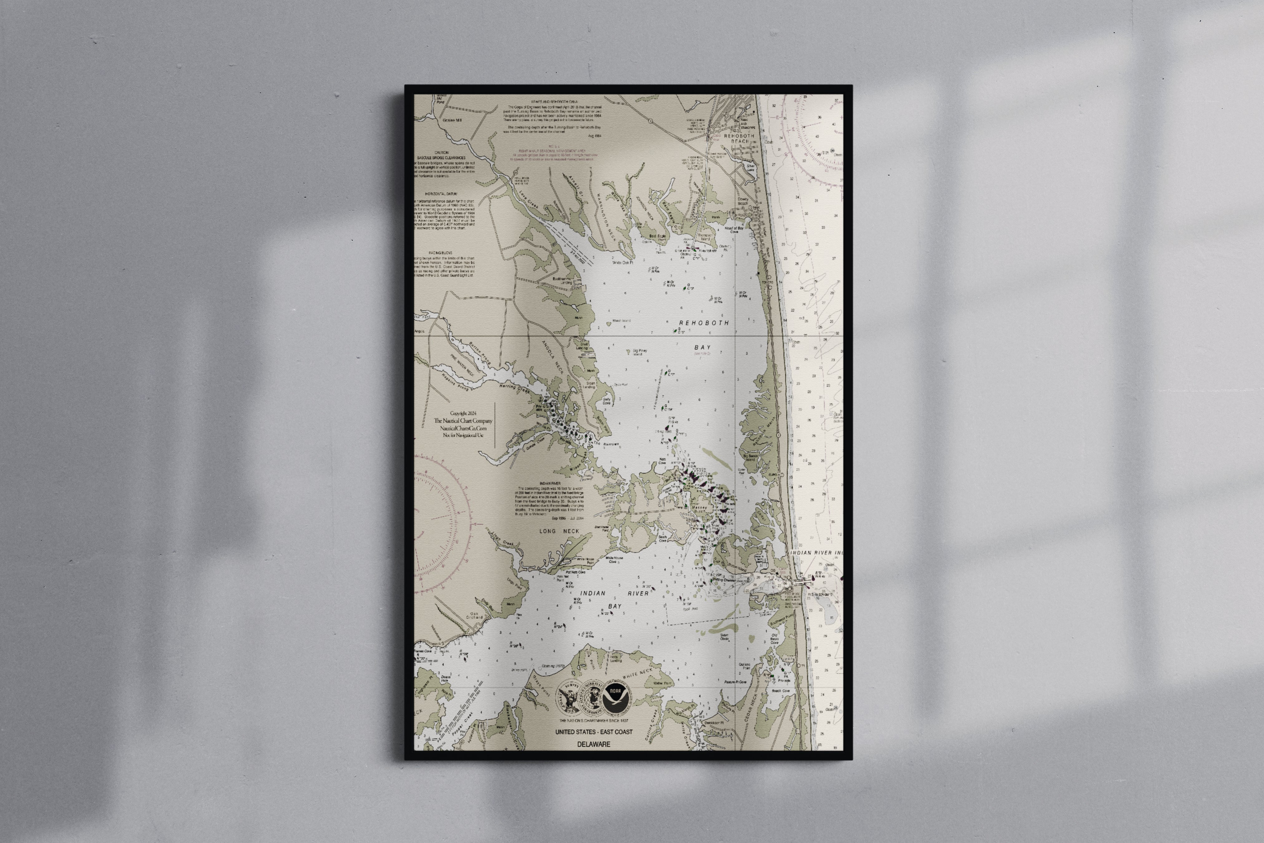 Rehoboth - Delaware - Nautical Chart – The Nautical Chart Company