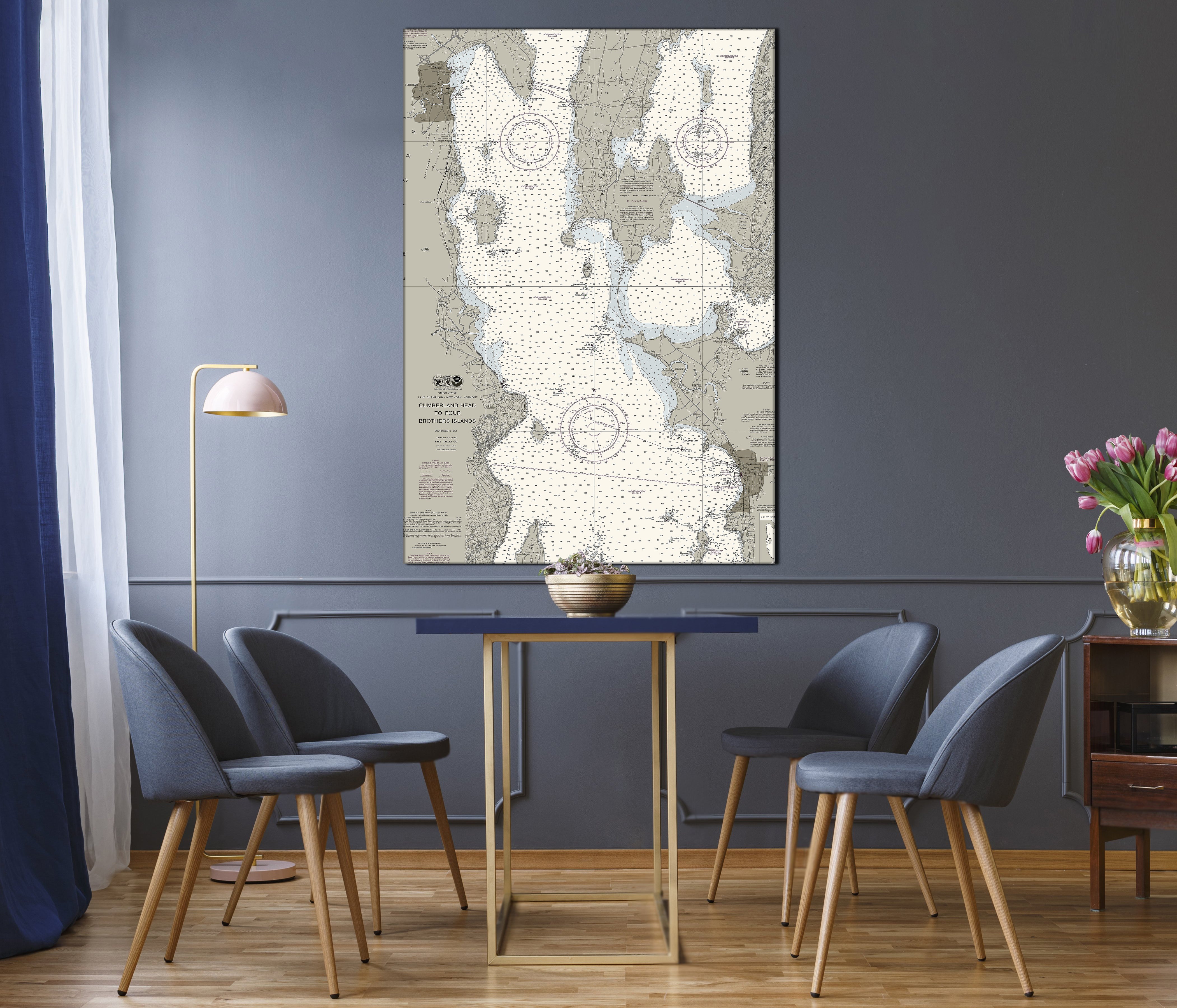 Lake Champlain - Cumberland Head To 4 Brothers Islands Nautical Chart ...