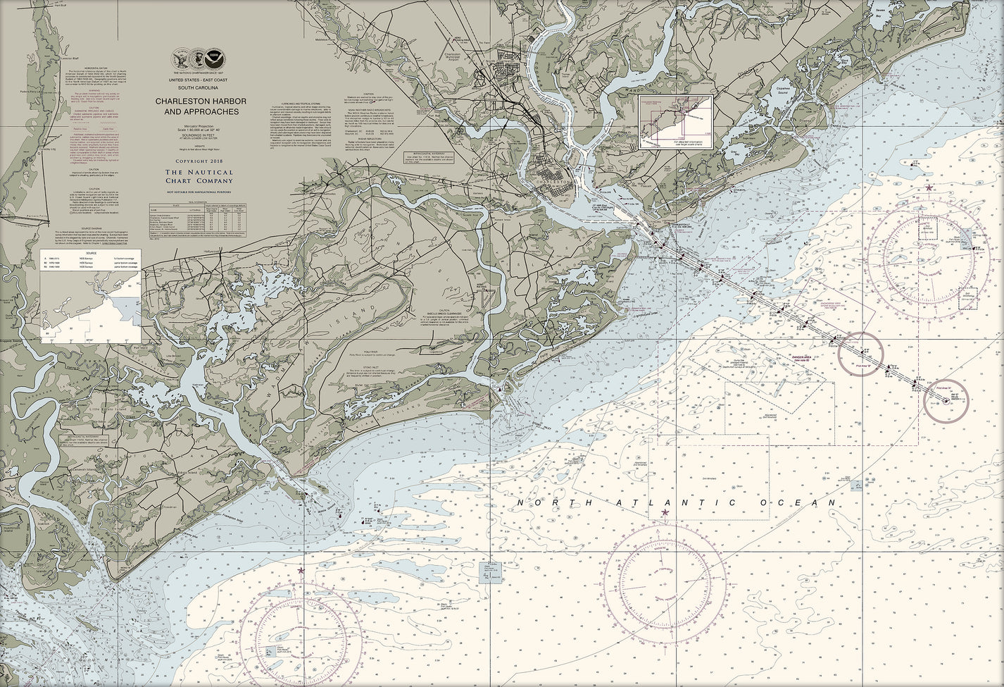 Charleston Harbor And Approaches Nautical Chart – The Nautical Chart ...